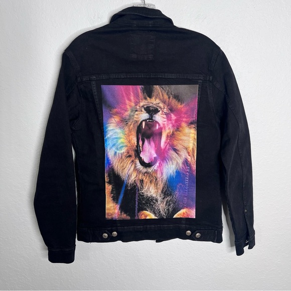 Zara | Jackets & Coats | Zara Jean Jacket Men Small Tiger Face Studded ...